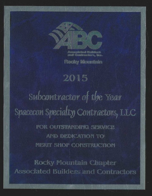 News: Spacecon Receives ABC Subcontractor of the Year Award for 2015 ...
